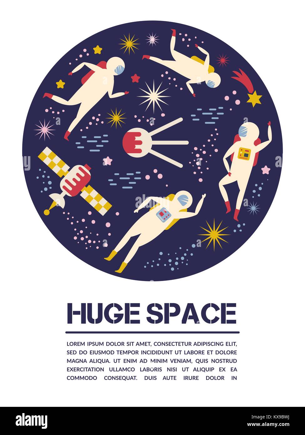 Space and astronauts. Objects, symbols, design elements Stock Vector ...