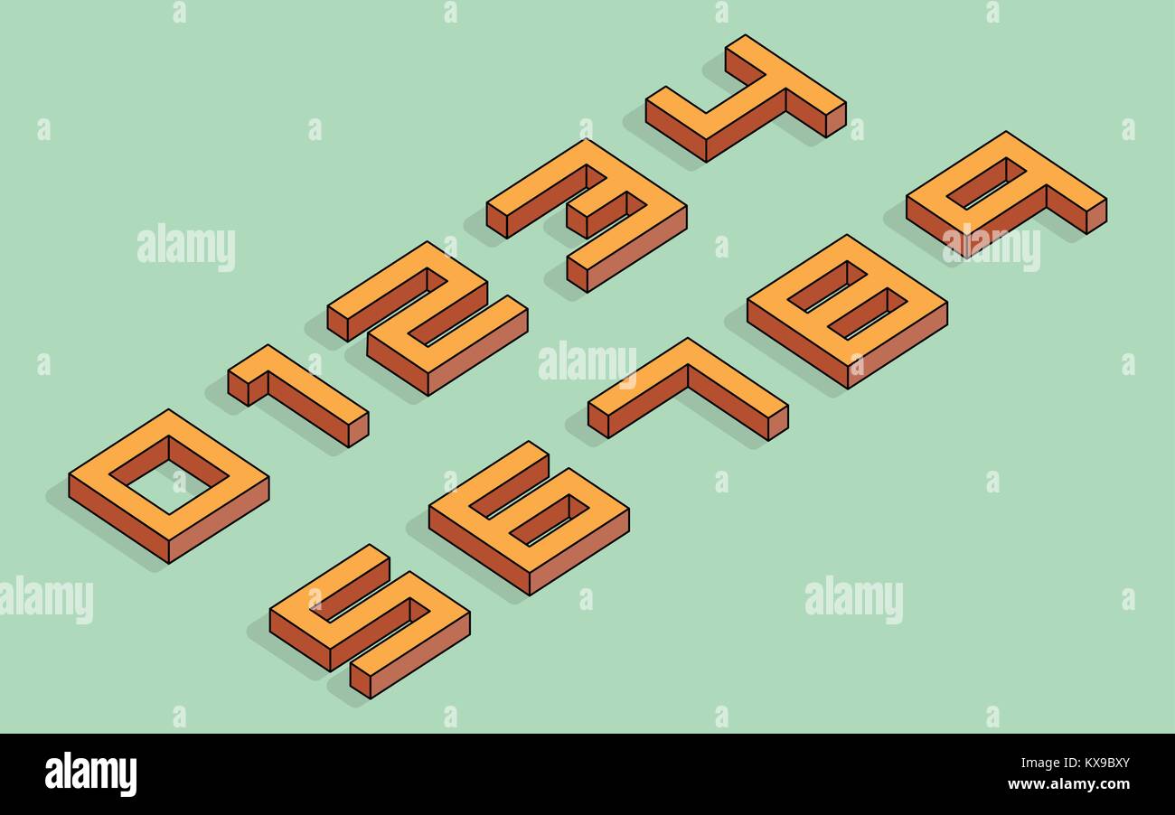 3D 8-Bit Isometric Numbers Stock Vector Image & Art - Alamy