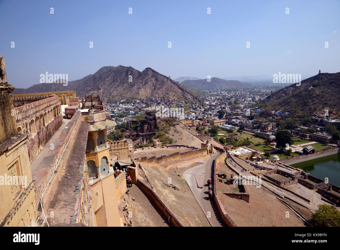 Aerial view of Amber fort and city Stock Photo - Alamy