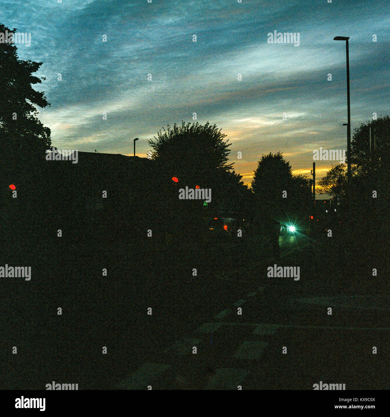 Sunset on Silhouetted Brighton Streets Stock Photo - Alamy