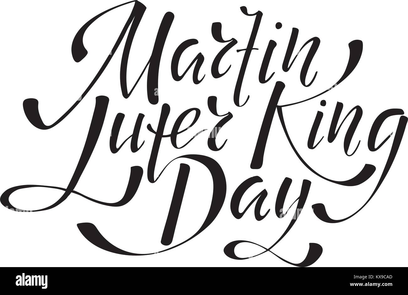 Martin Luter King day - hand lettering inscription to design, black and ...