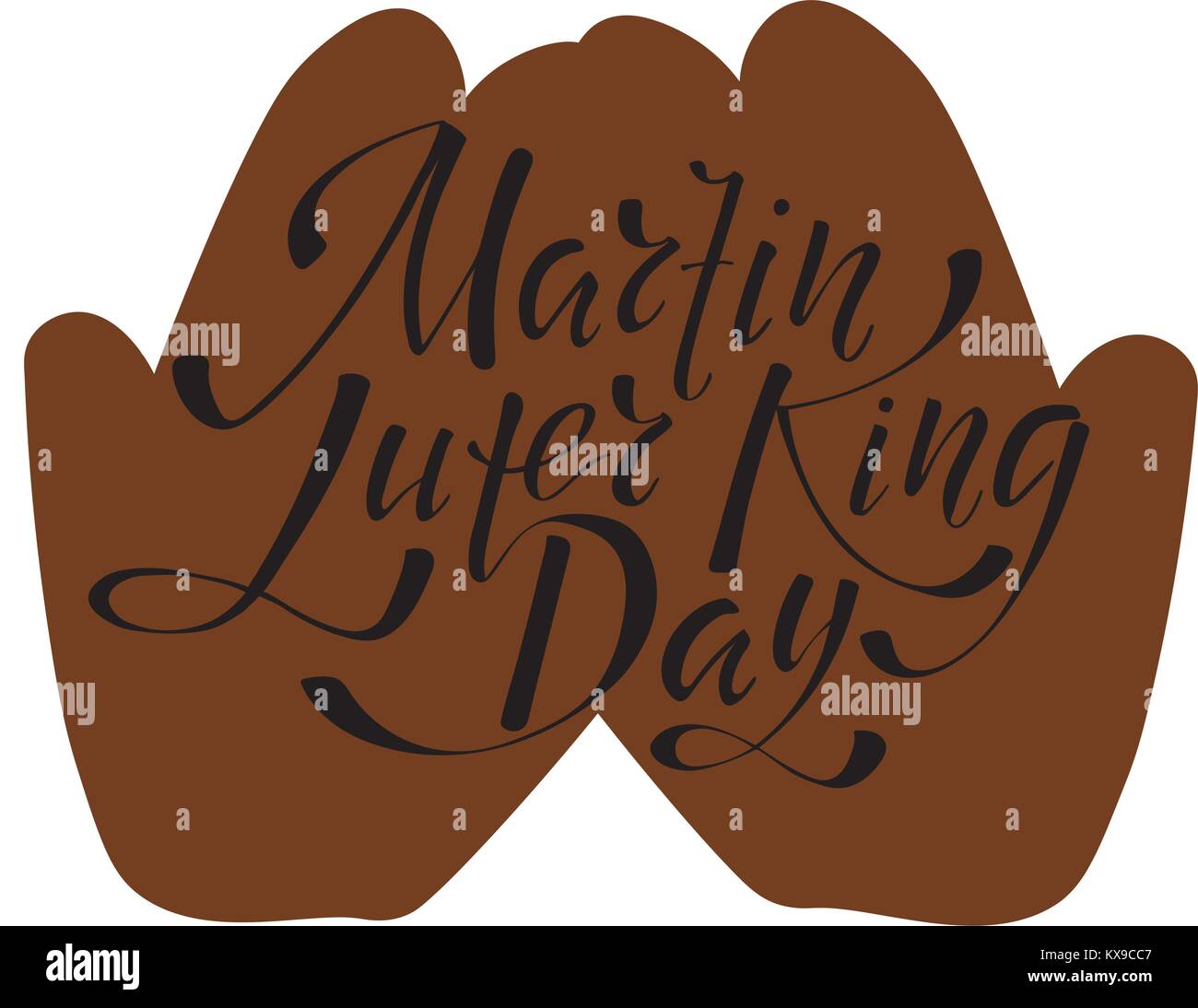 Martin Luter King day - hand lettering inscription to design, black and ...