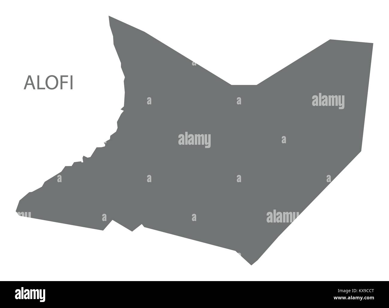 Alofi map of Niue grey illustration silhouette shape Stock Vector Image ...