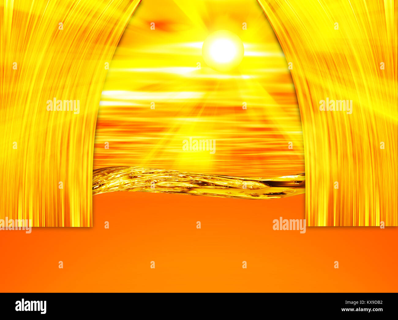 Golden curtains theatre scene backdrop. Gold abstract background with ...