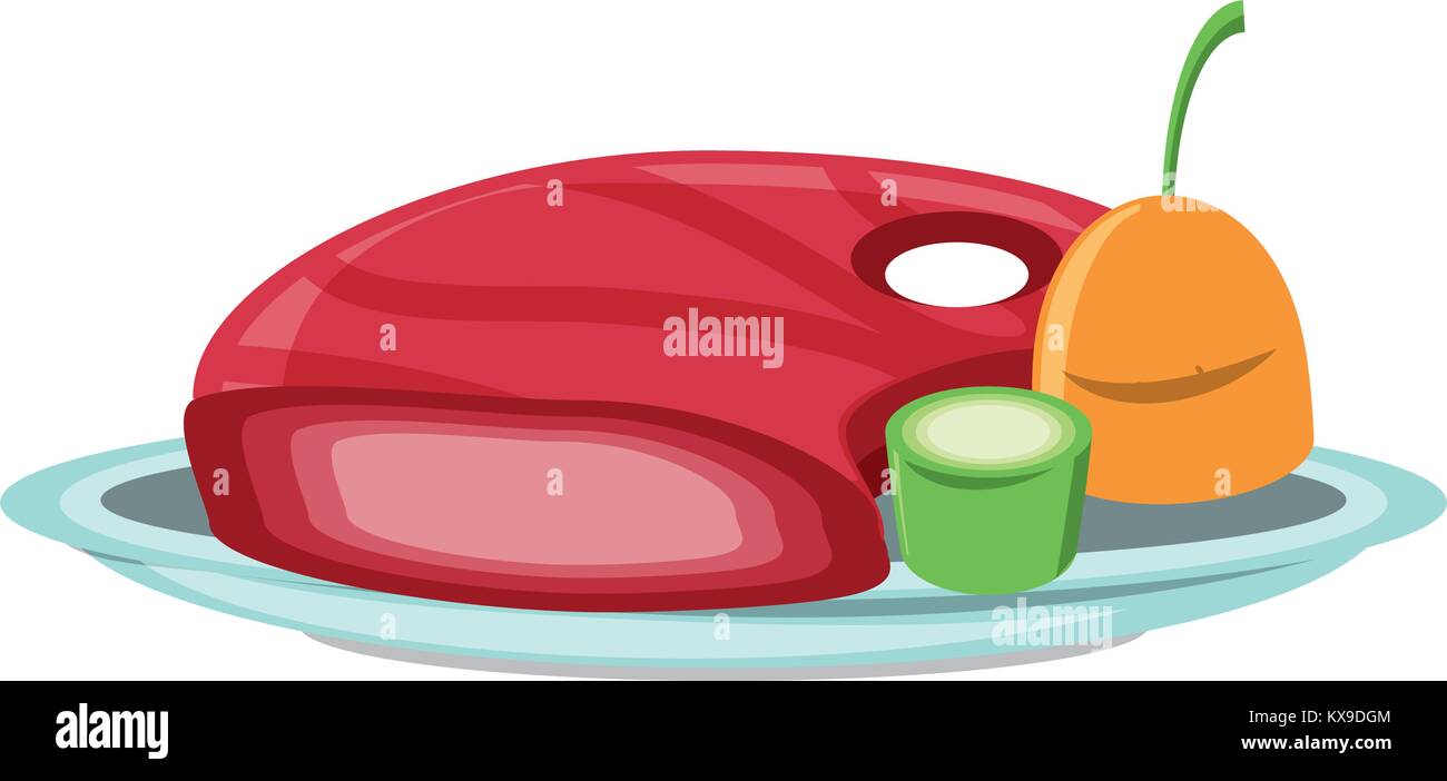 plate with meat and vegetables icon Stock Vector Image & Art - Alamy