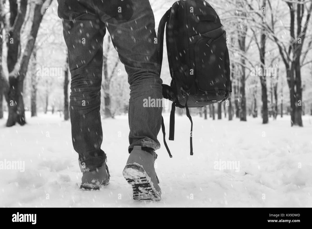 A man in winter clothes on the street Stock Photo - Alamy