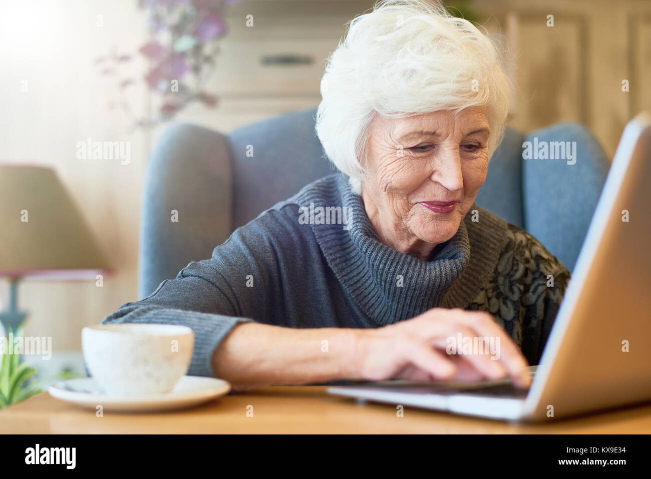 Aged Manager Focused on Work Stock Photo - Alamy