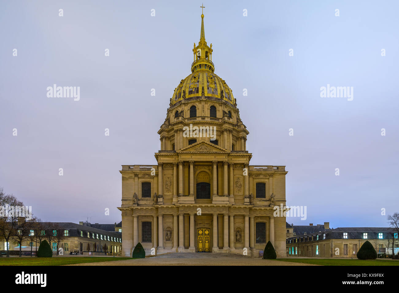 Night view to Les Invalides in Paris France Stock Photo - Alamy