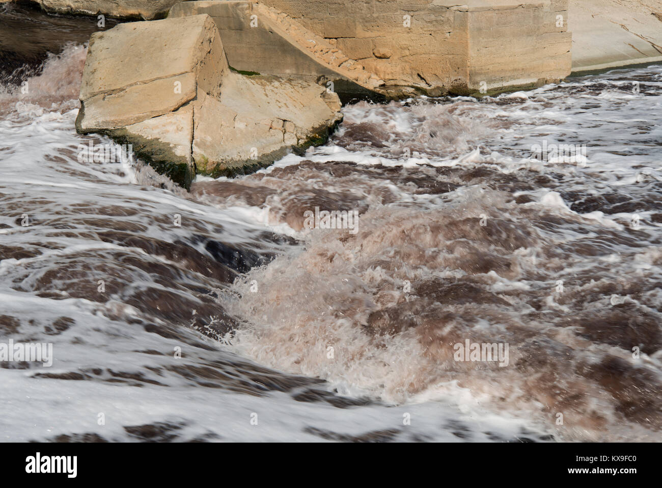 Polluted river Ergene in Uzunkopru district of Edirne province Turkey ...