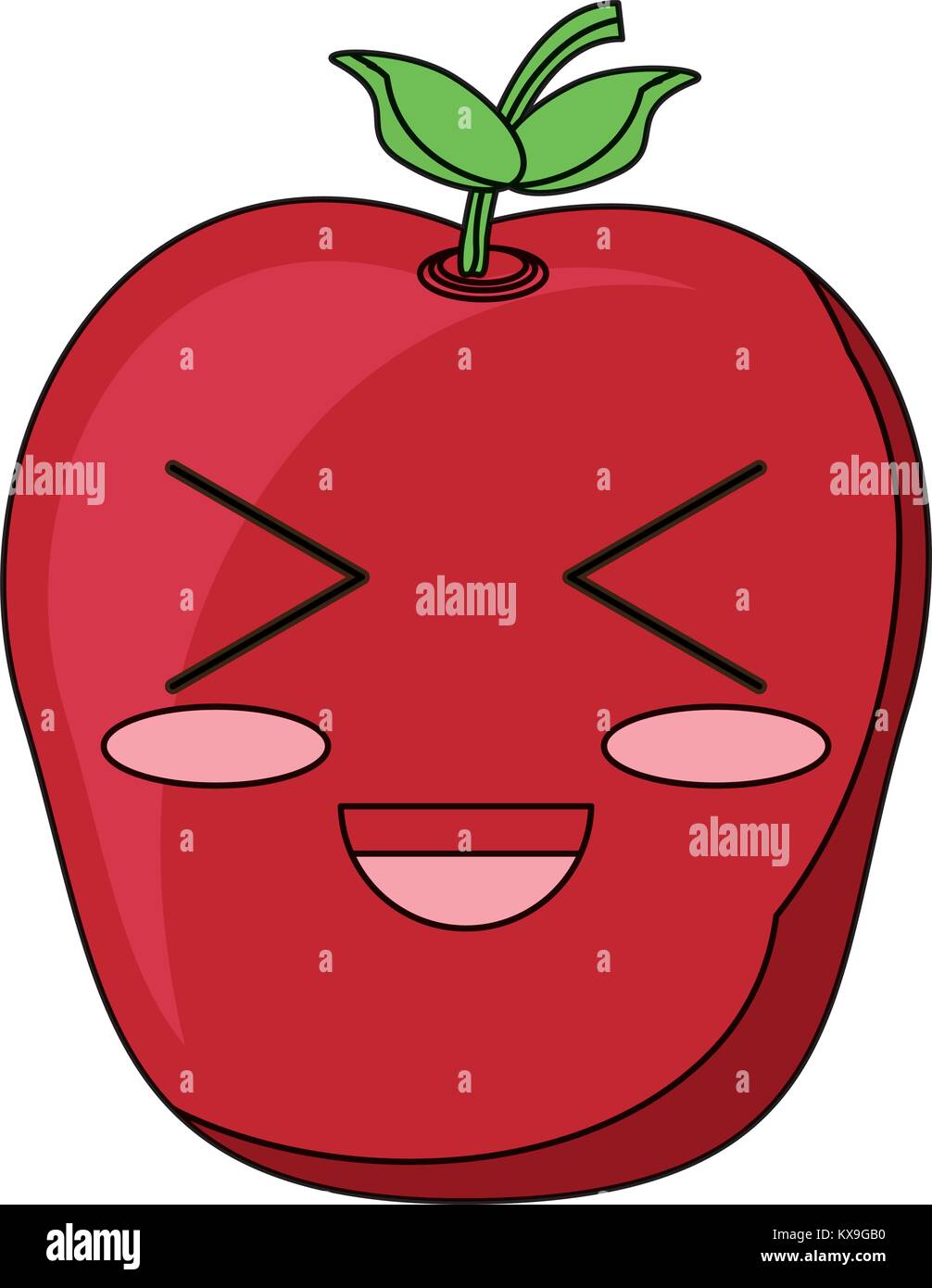 kawaii apple icon image Stock Vector Image & Art - Alamy