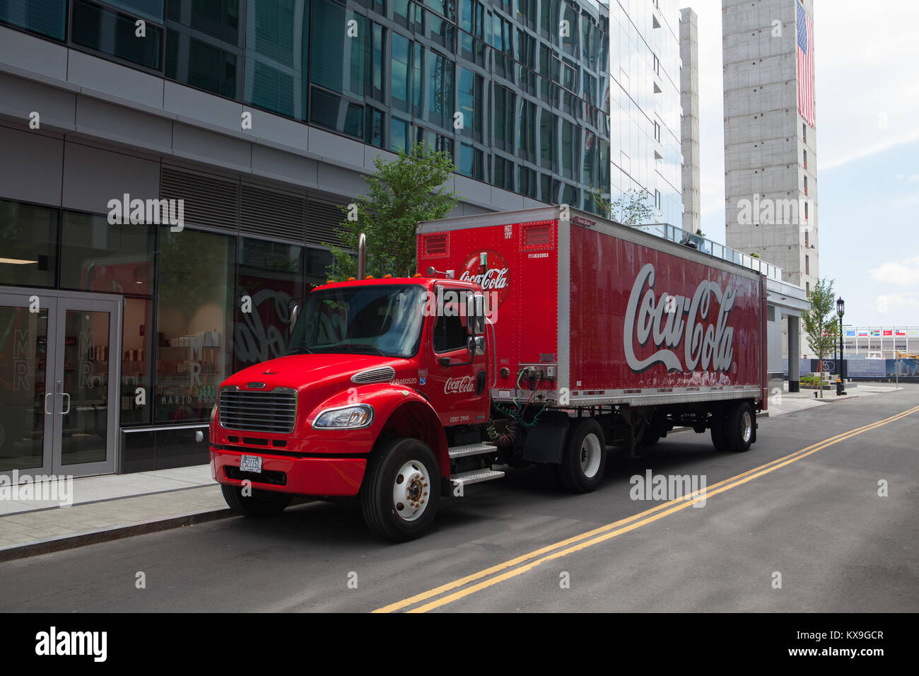 Boston, Massachusetts, USA - July 15,2016: Typical Coca Cola red truck ...