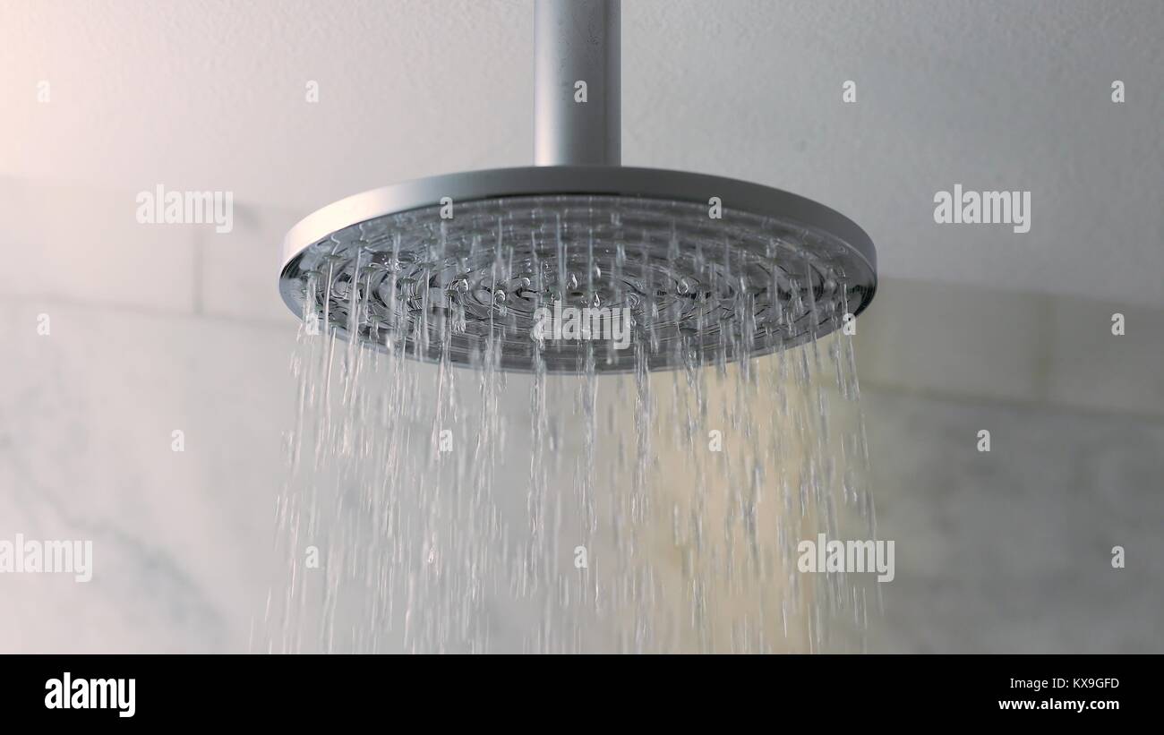 Shower water flowing Stock Photo - Alamy