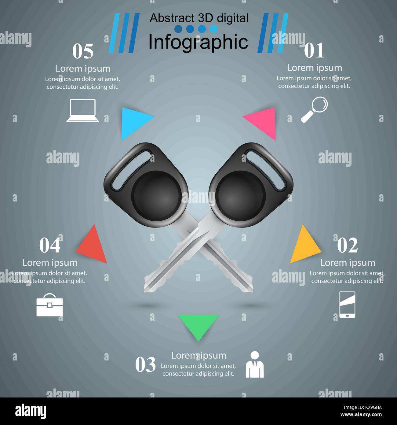Key, lock icon. Business infographic Stock Vector Image & Art - Alamy