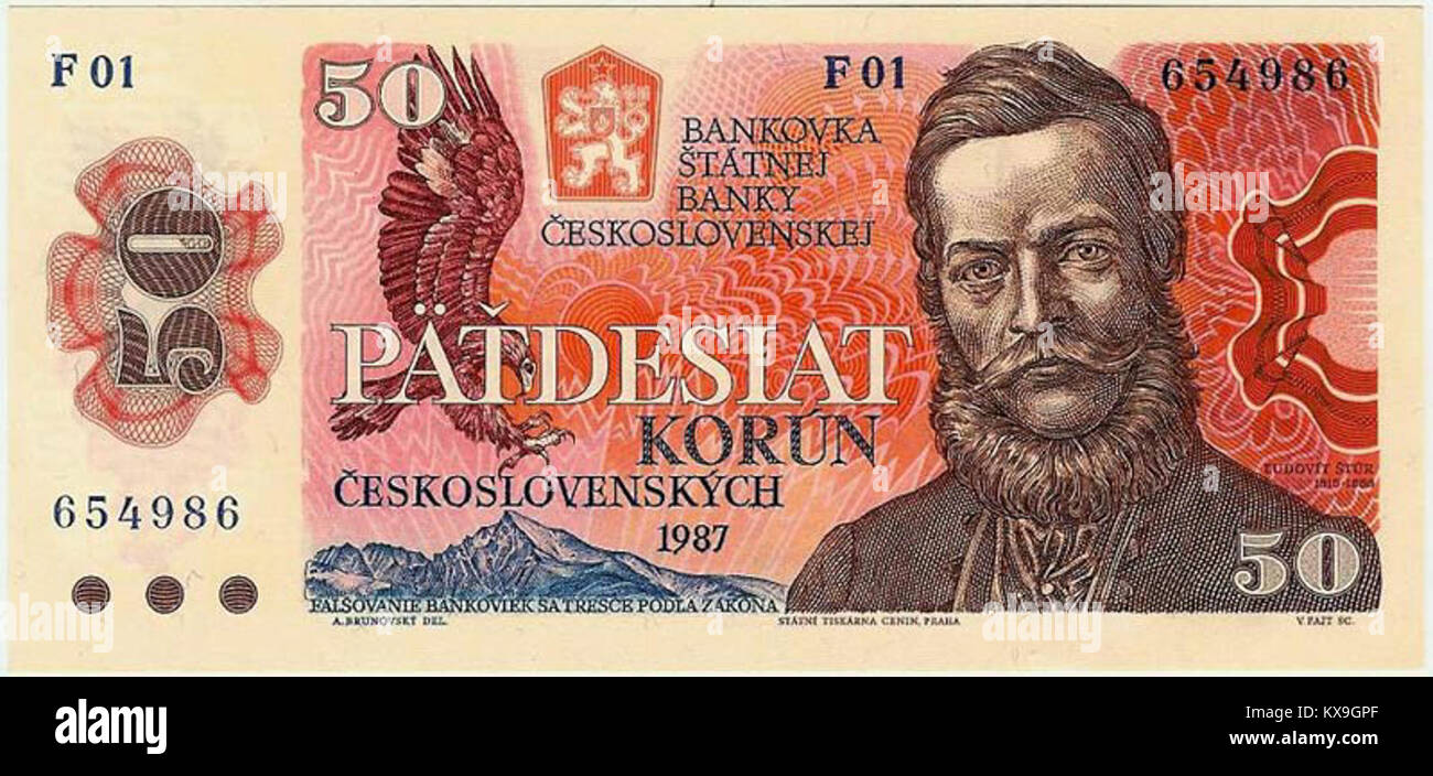 The image depicts the obverse of the 50 Kcs coin from 1987, showcasing its design and features ...