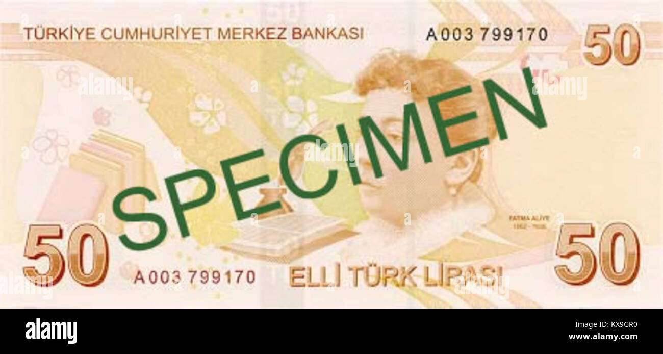 50 Türk Lirası reverse Stock Photo - Alamy