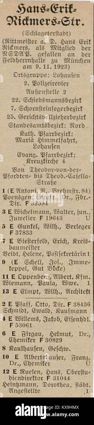 Hans eric rickmers strasse hi-res stock photography and images - Alamy