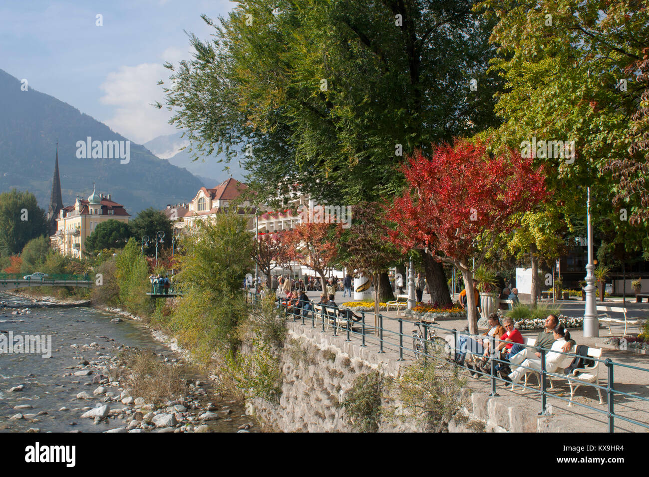 Italien, Südtirol, Meran, Promenade an der Passer Stock Photo - Alamy
