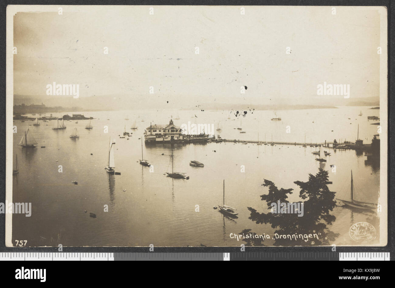 This image shows the ship 'Dronningen' in Christiania (now Oslo ...