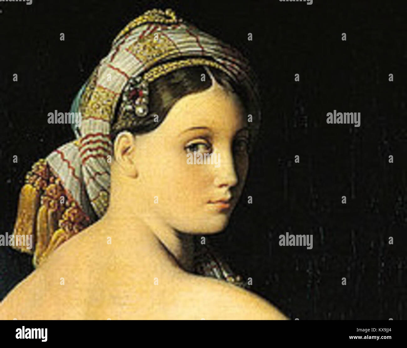 A painting by Jean Auguste Dominique Ingres, 'La Grande Odalisque,' created in 1814. The artwork ...