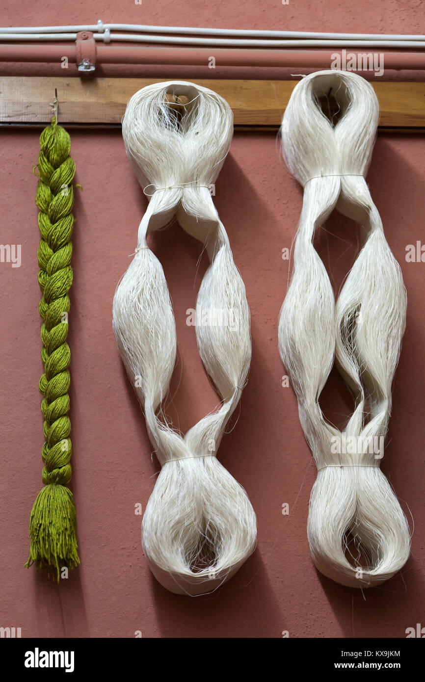 Hand made raw silk thread Stock Photo - Alamy