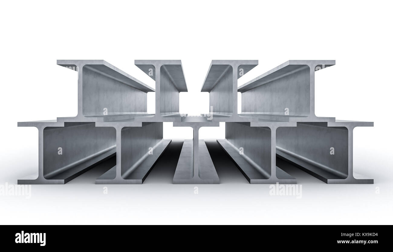 steel metal beam on white background 3d rendering image Stock Photo - Alamy