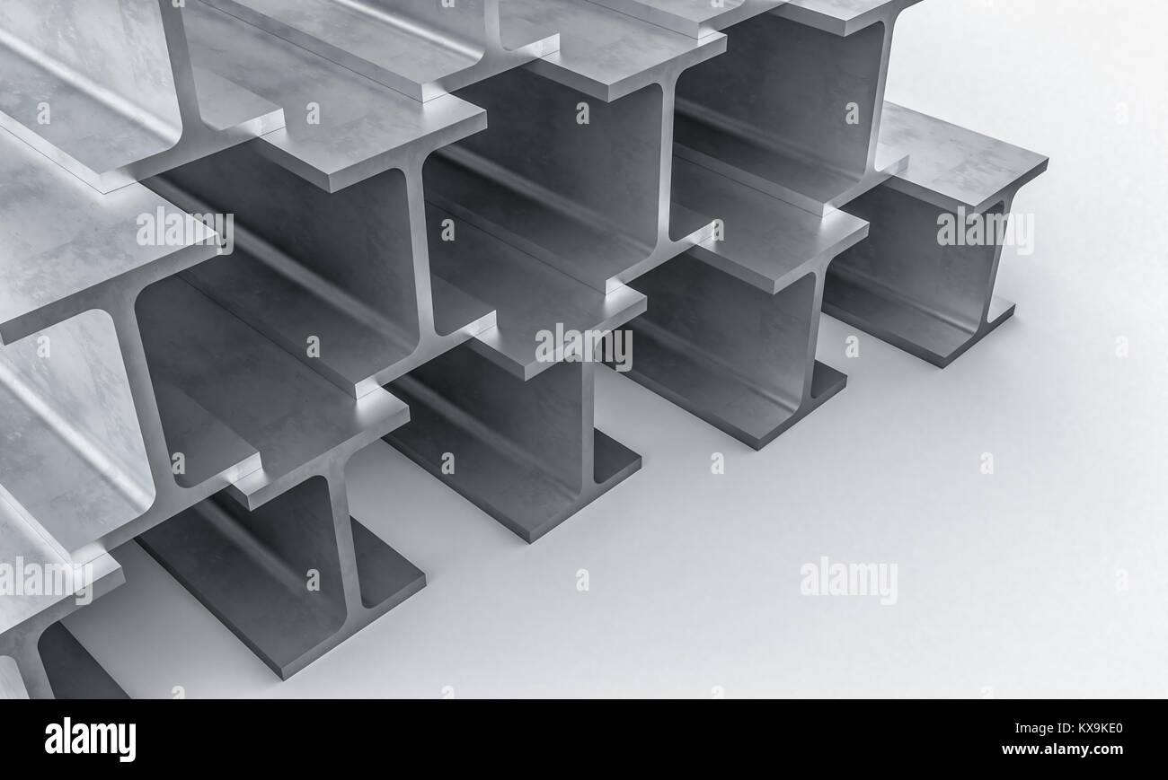 iron metal beam on white background 3d rendering image Stock Photo - Alamy