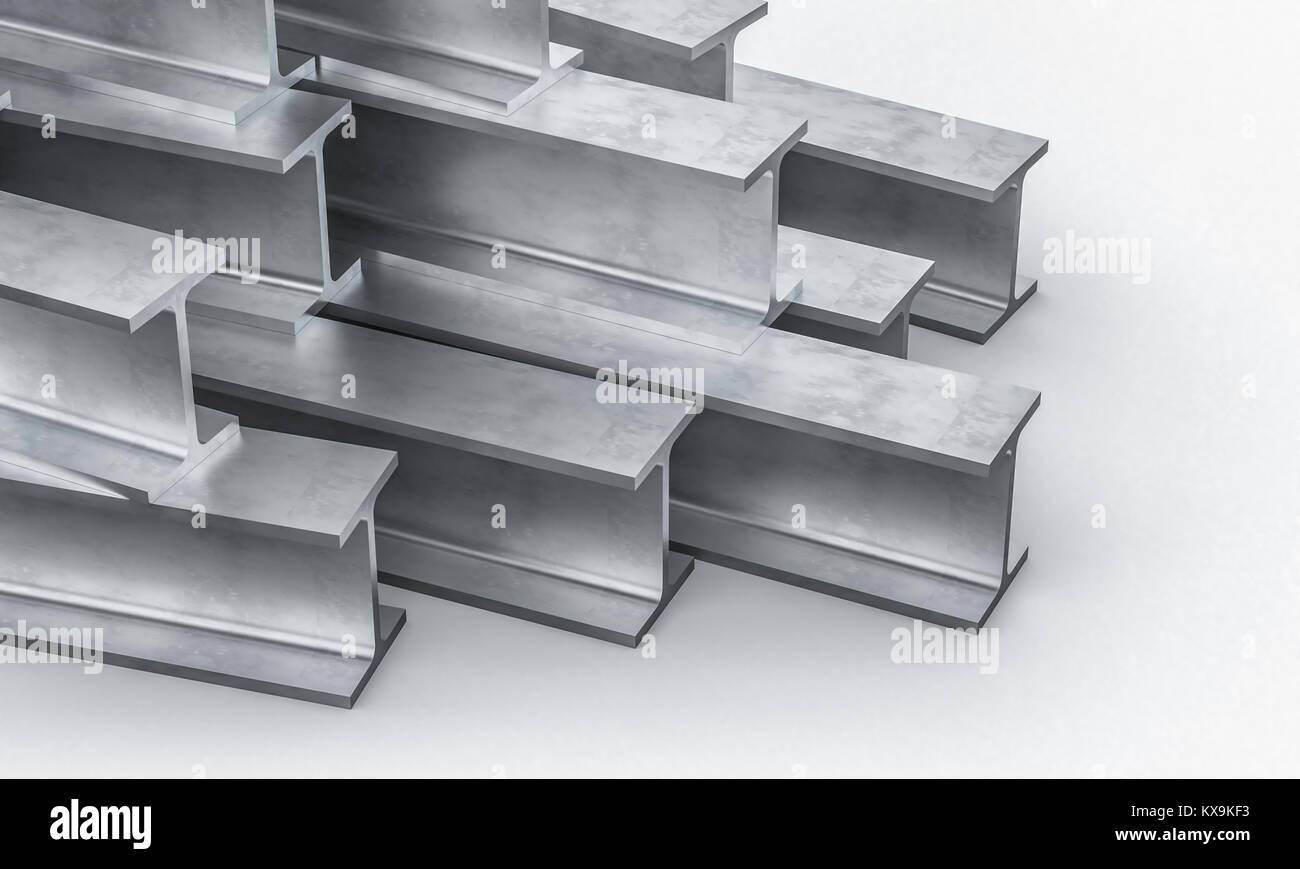 steel metal beam on white background 3d rendering image Stock Photo - Alamy