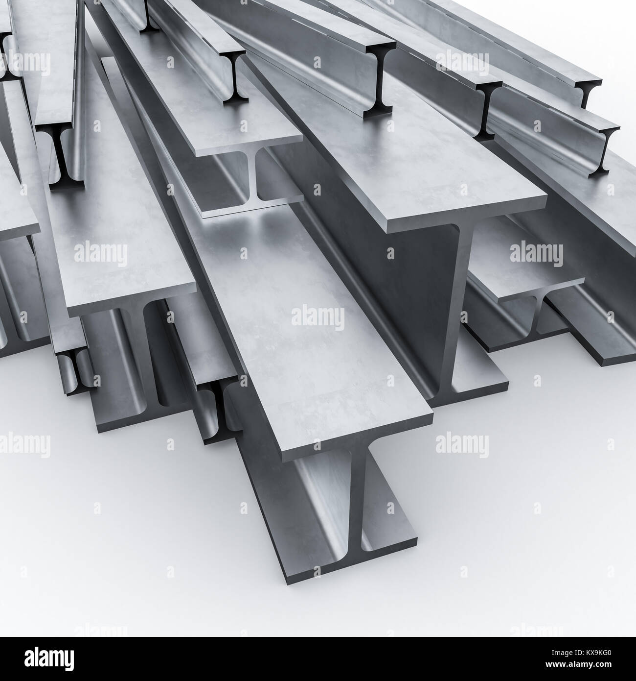 metal beam and bar 3d rendering image Stock Photo - Alamy