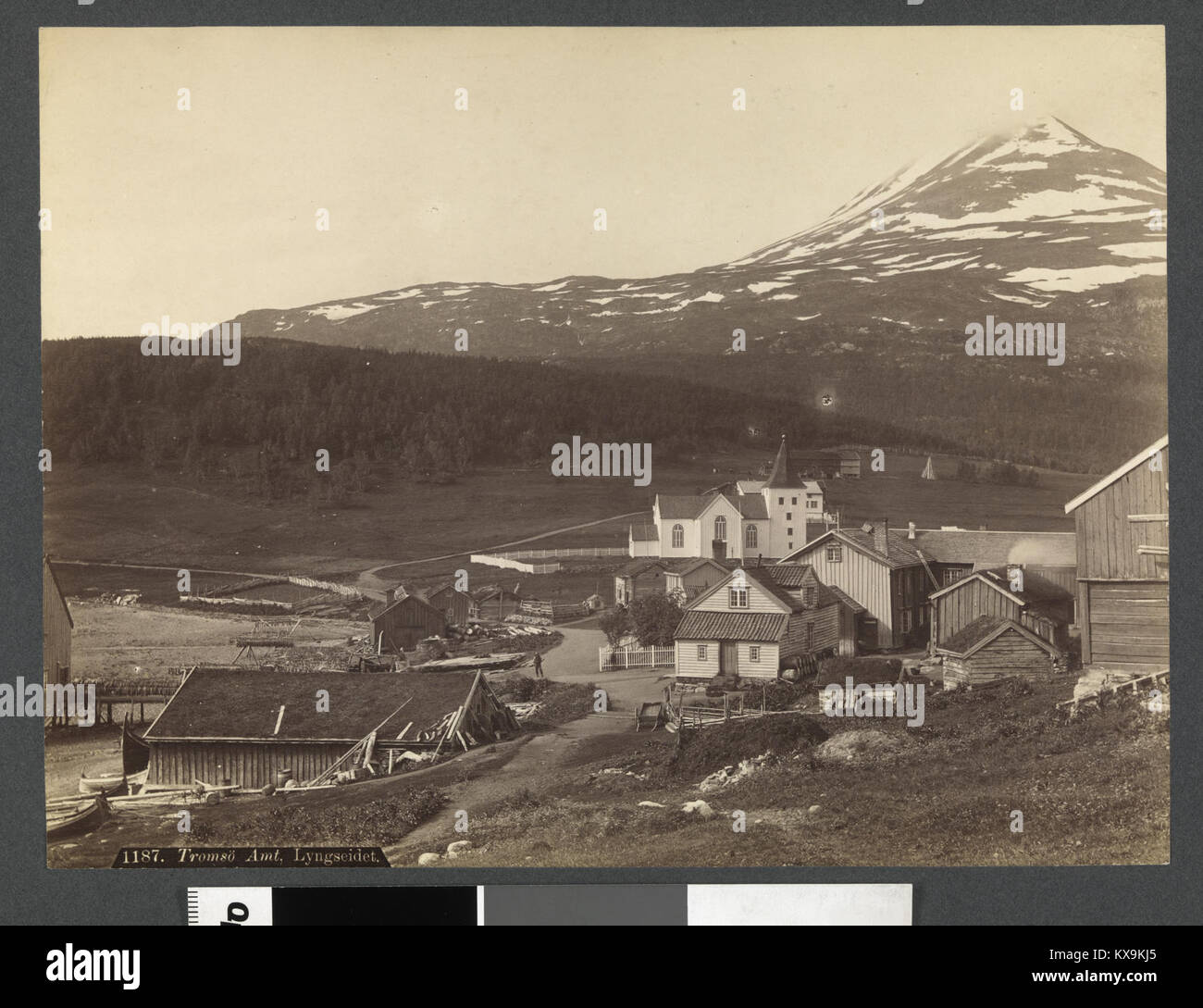 A historical photograph of Lyngseidet, Troms County, Norway, from the ...