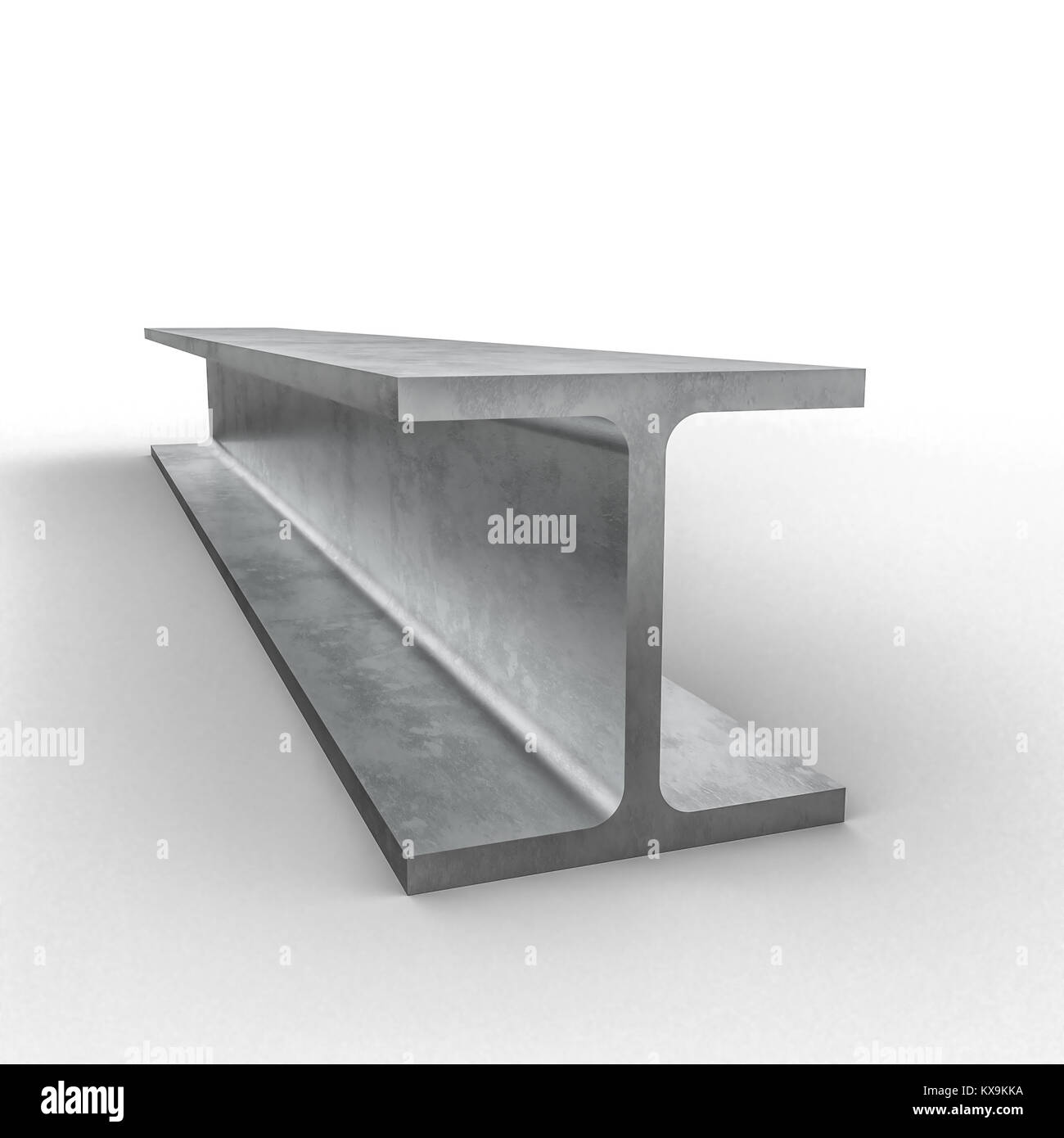 single metal beam on white 3d rendering image Stock Photo - Alamy