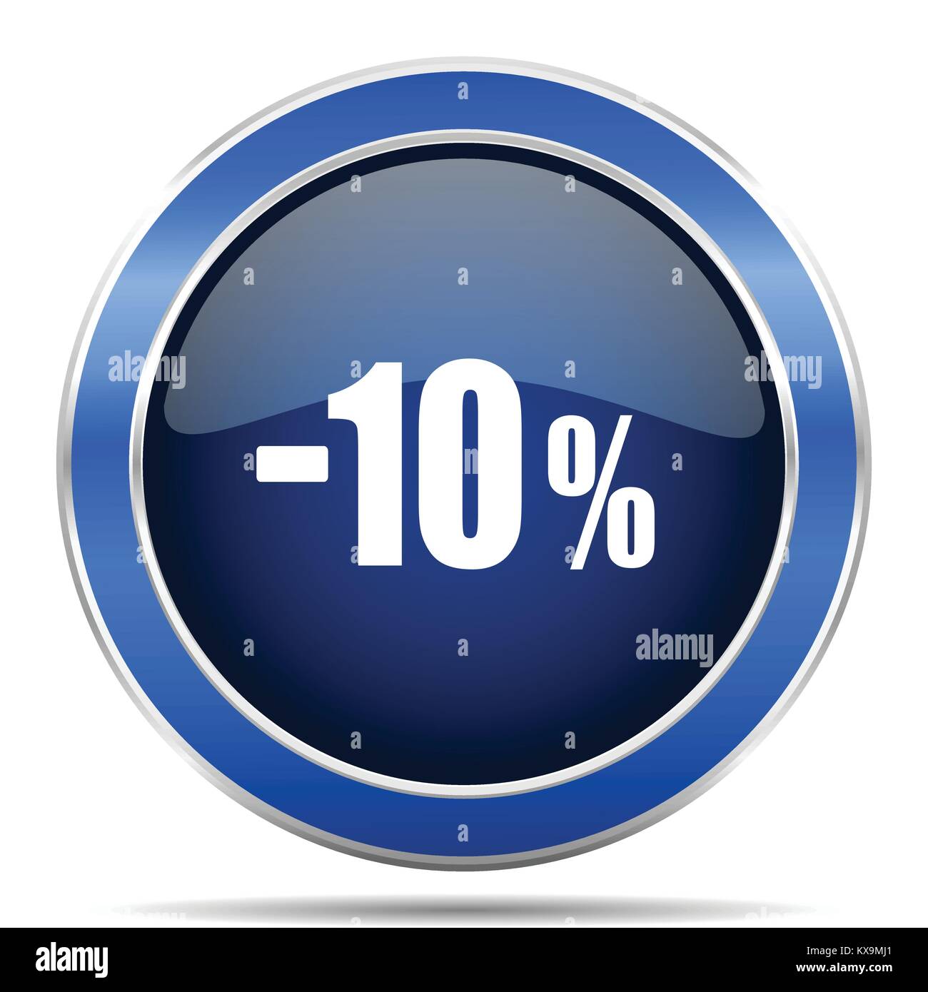 10 percent sale retail vector icon. Modern design blue silver metallic ...