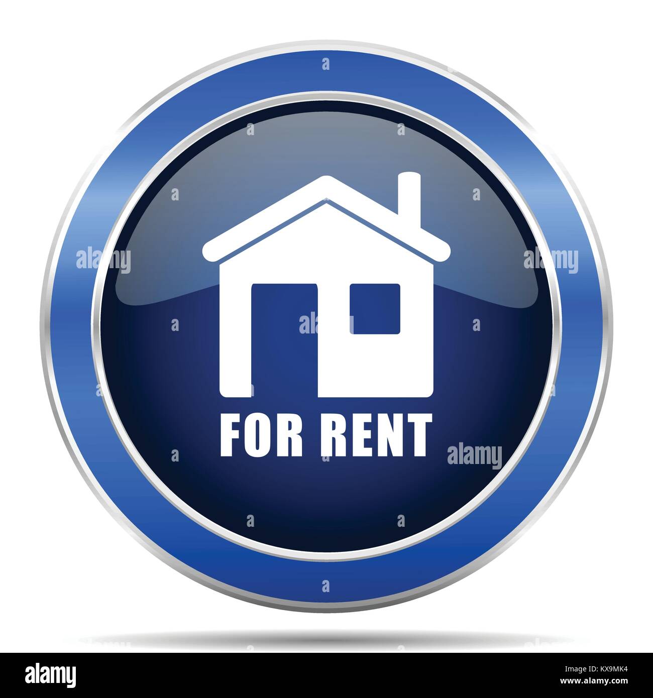 For rent vector icon. Modern design blue silver metallic glossy web and ...
