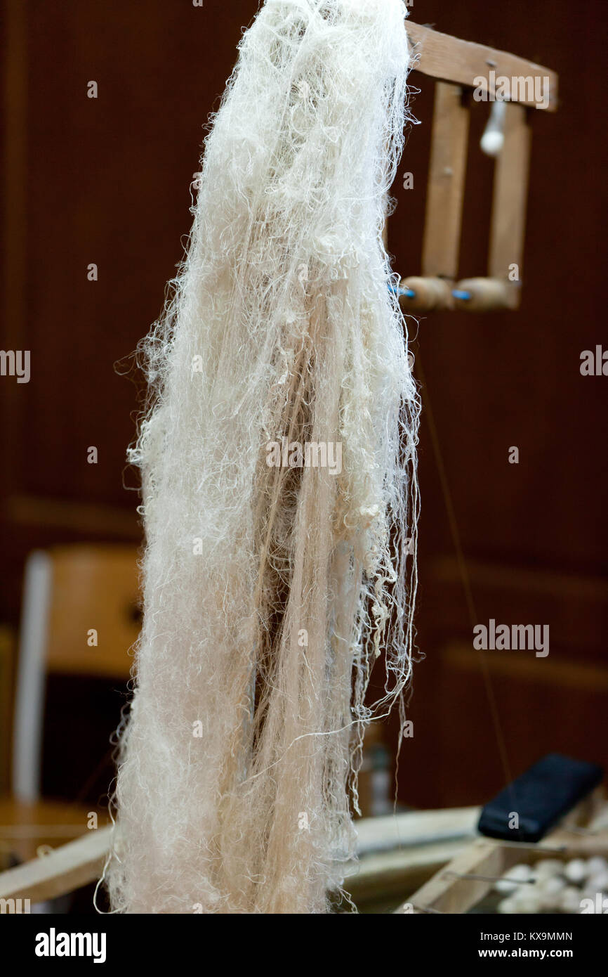 Hand made raw silk thread Stock Photo - Alamy