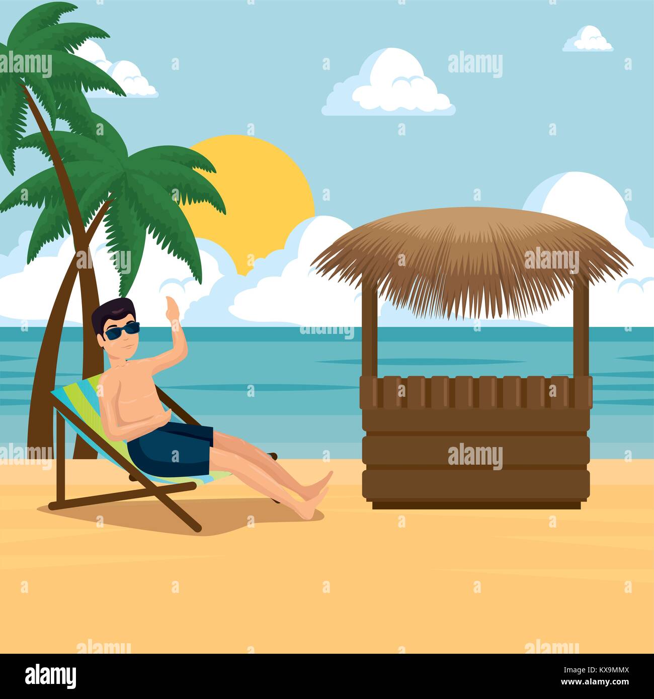 Man sit relaxing Stock Vector Images - Alamy