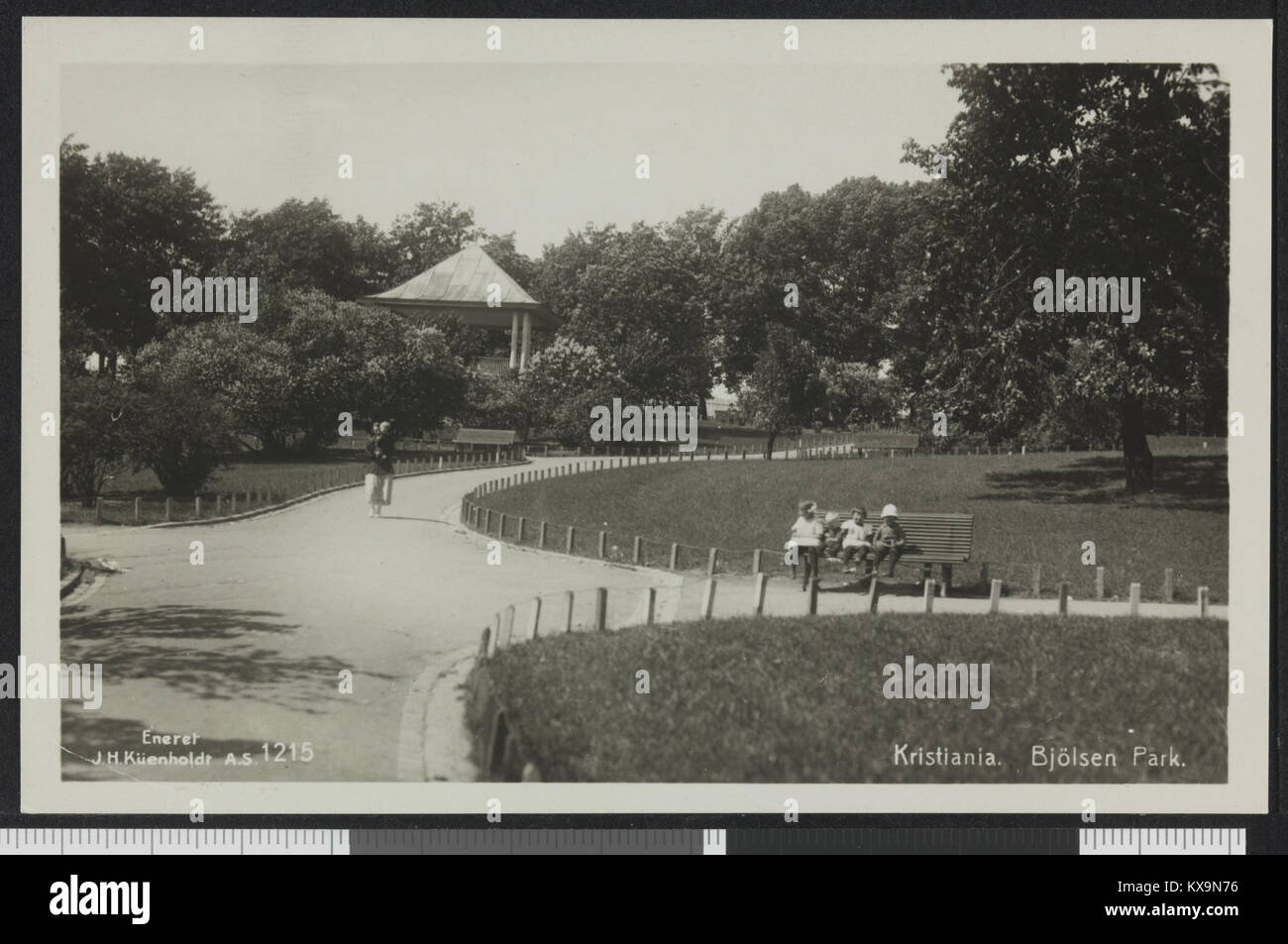 Photograph of Bjølsen Park in Kristiania (now Oslo), Norway, showing ...