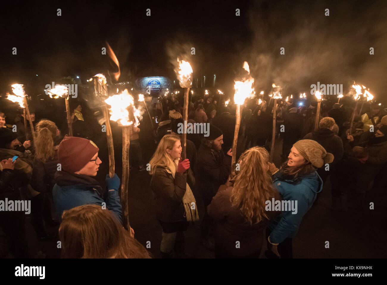 Much Marcle, Herefordshire, UK. 6th January 2018. Pictured: Crowds of ...