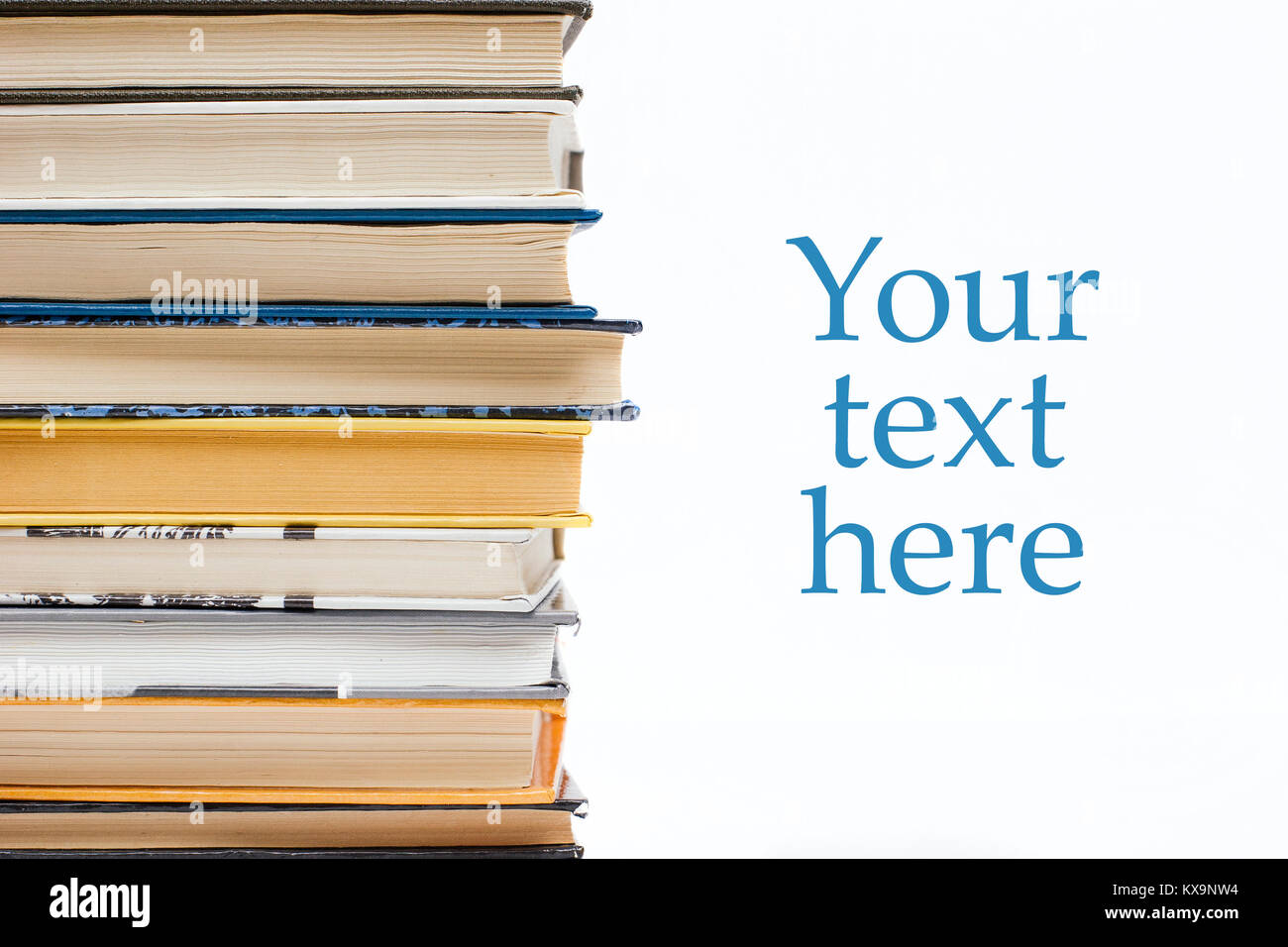 Stack of books on white background Stock Photo - Alamy