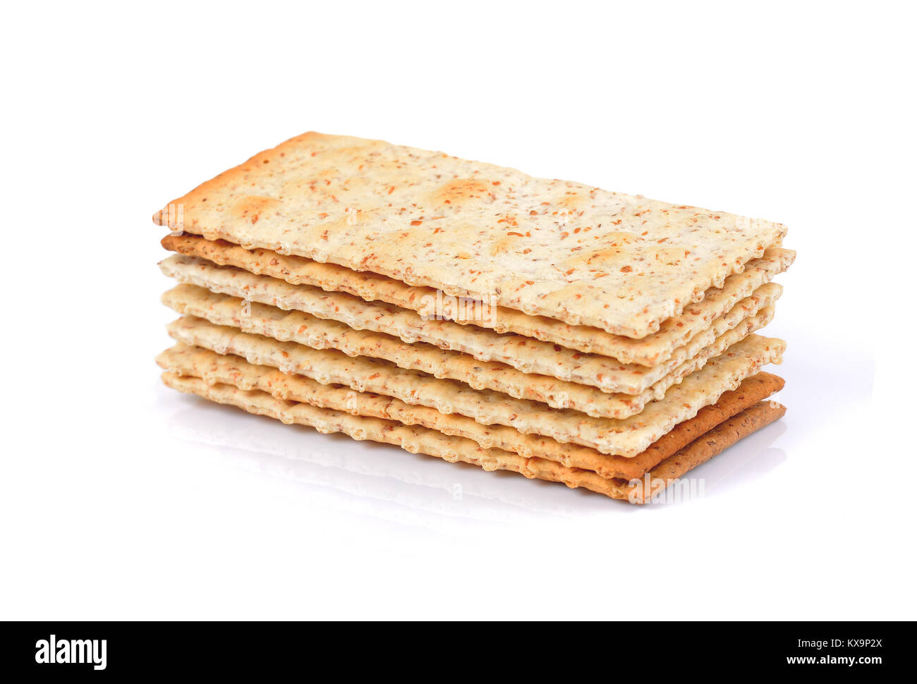 whole wheat cracker on white background, crackers isolated Stock Photo ...