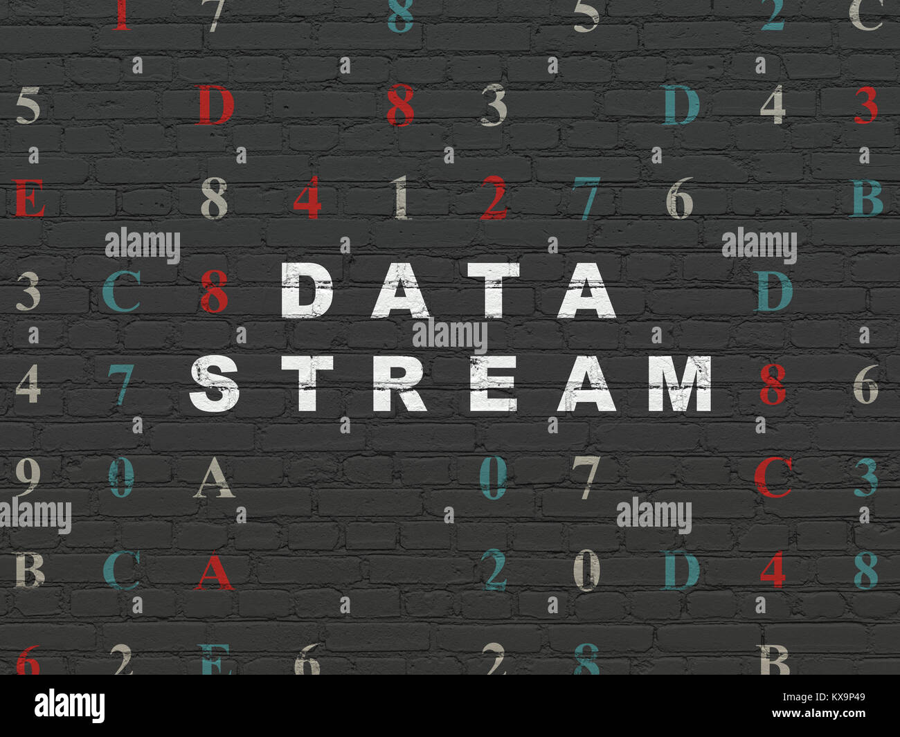 Data concept: Data Stream on wall background Stock Photo - Alamy
