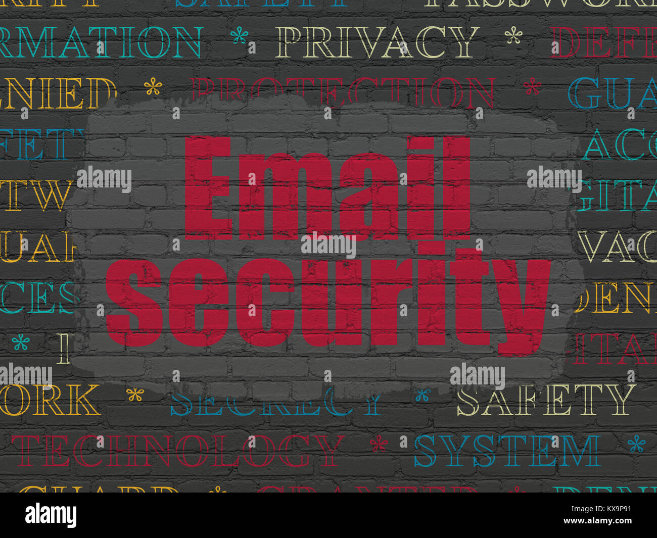 Security concept: Email Security on wall background Stock Photo - Alamy