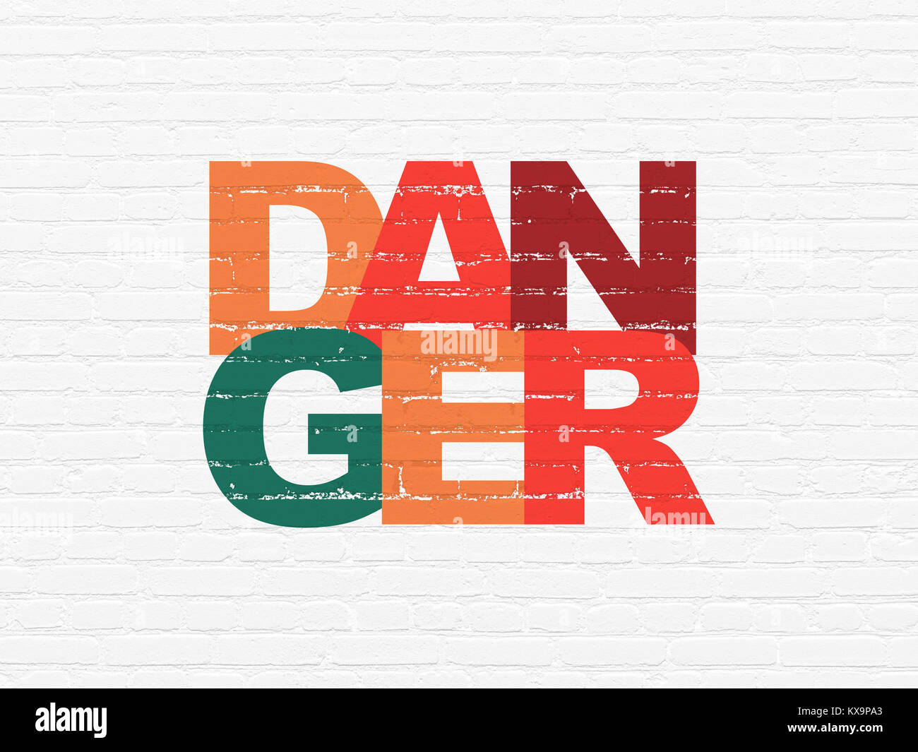 Protection concept: Danger on wall background Stock Photo - Alamy
