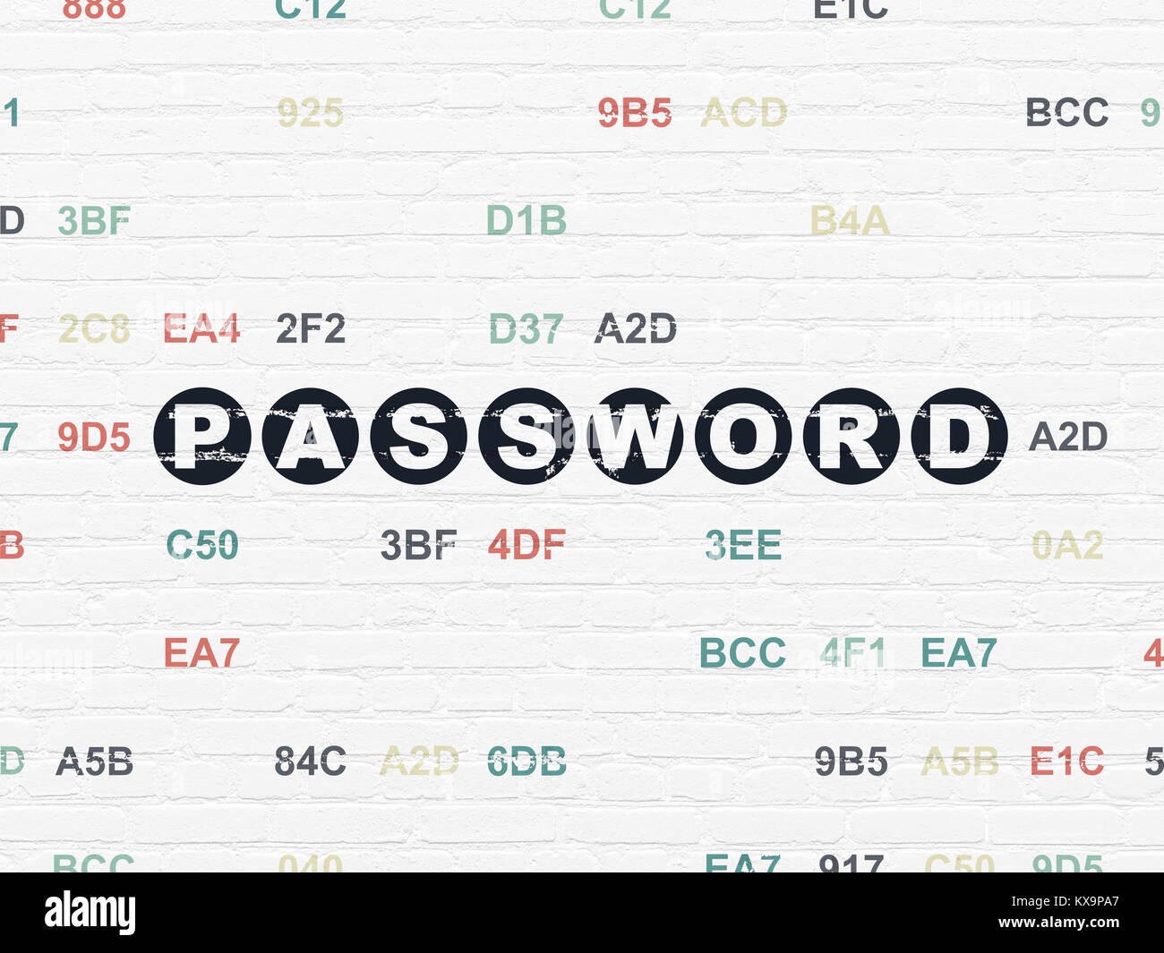 Safety concept: Password on wall background Stock Photo - Alamy