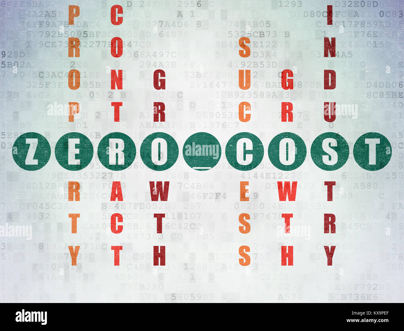 Finance concept: Zero cost in Crossword Puzzle Stock Photo - Alamy