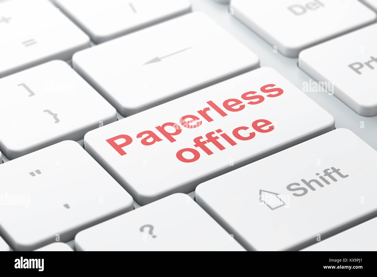 Finance concept: Paperless Office on computer keyboard background Stock ...