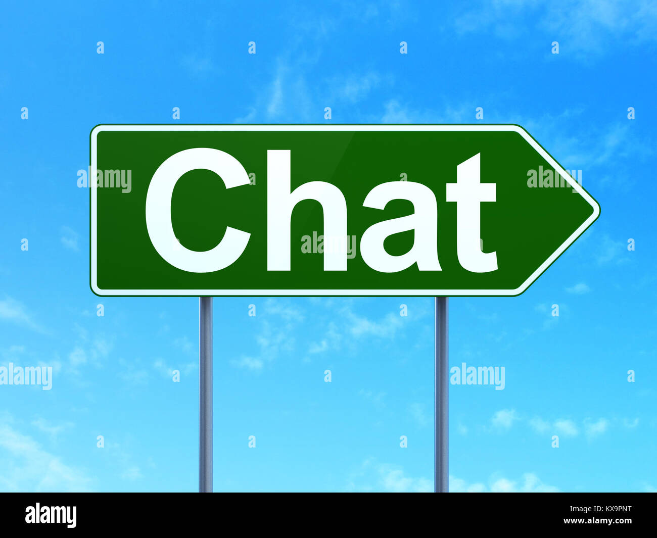 Web design concept: Chat on road sign background Stock Photo - Alamy