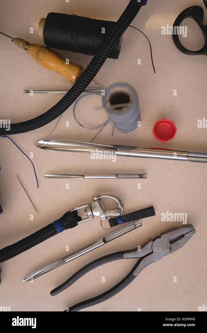 Various tools on table Stock Photo - Alamy