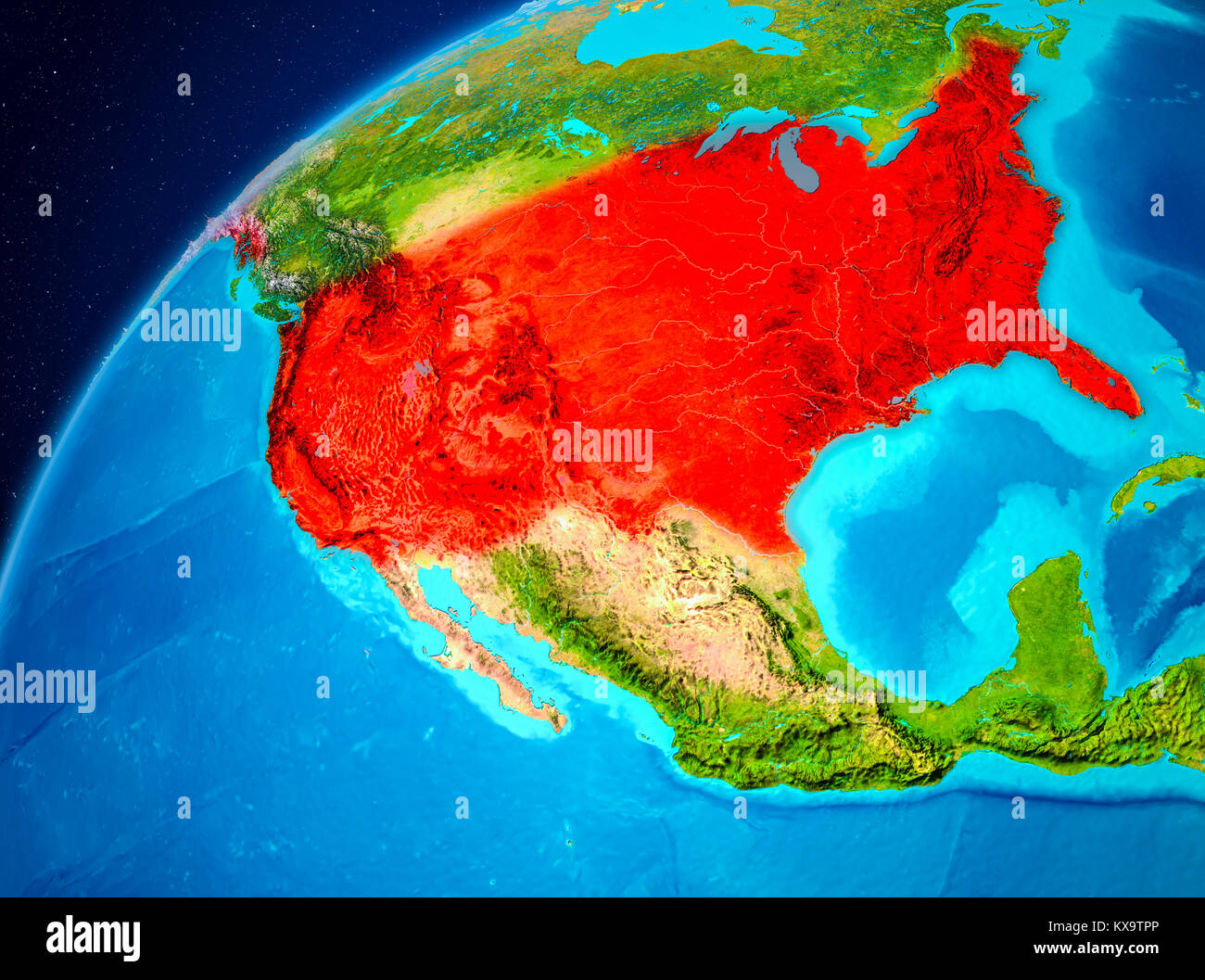 Map usa highlighted in red hi-res stock photography and images - Alamy
