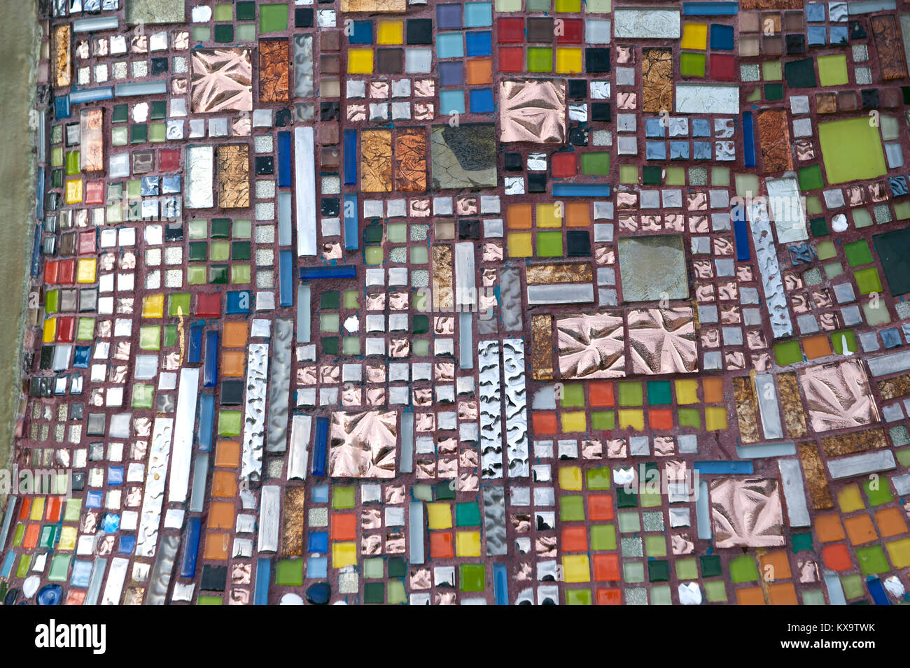 Colorful ceramic glass wall background in the Thai temple Stock Photo ...