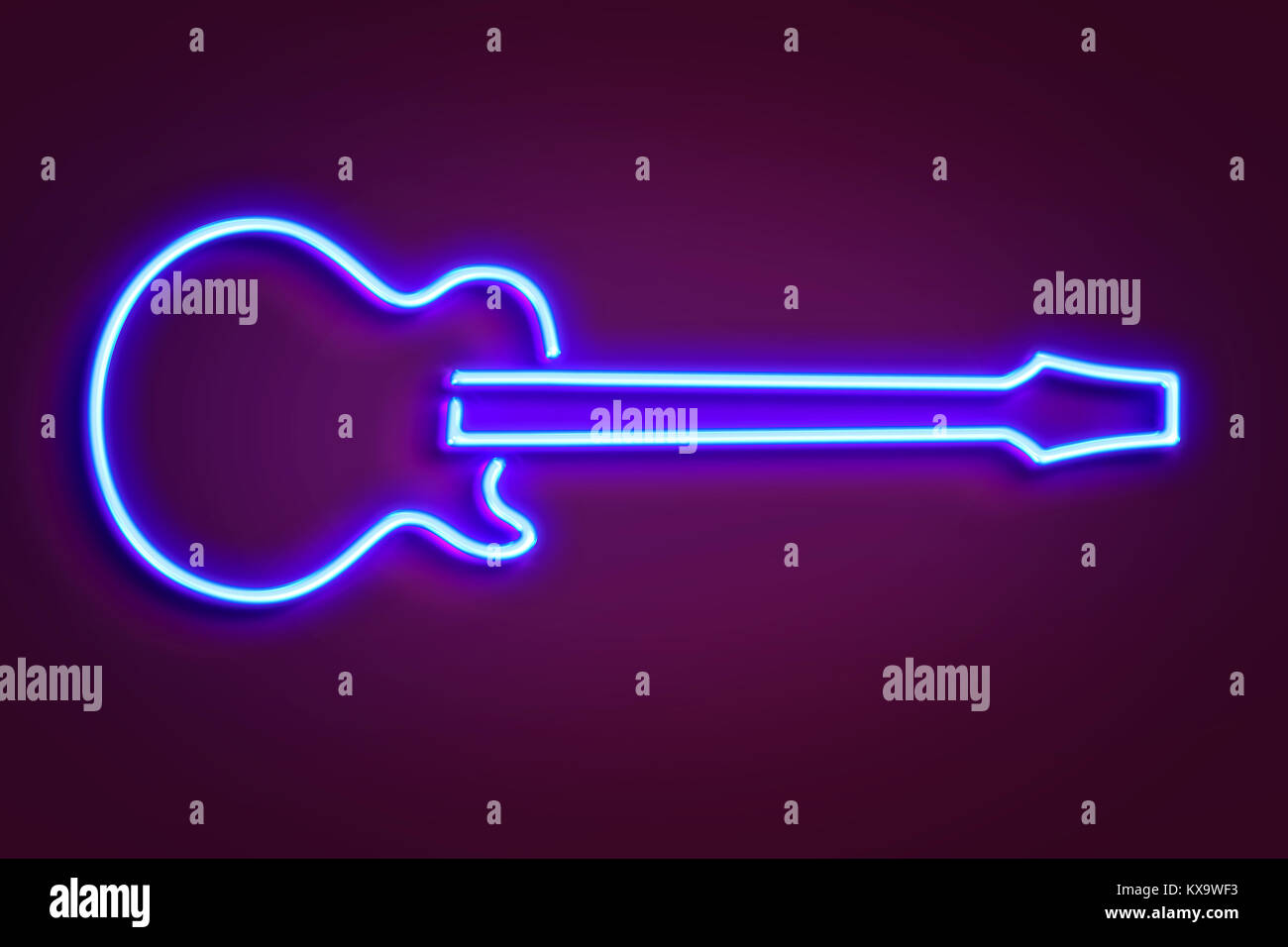 Neon guitar light illustration. 3D Rendering Stock Photo - Alamy