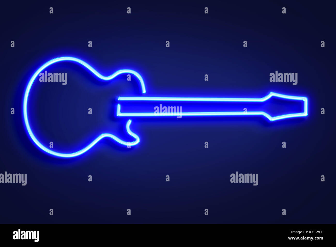 Neon guitar light illustration. 3D Rendering Stock Photo - Alamy